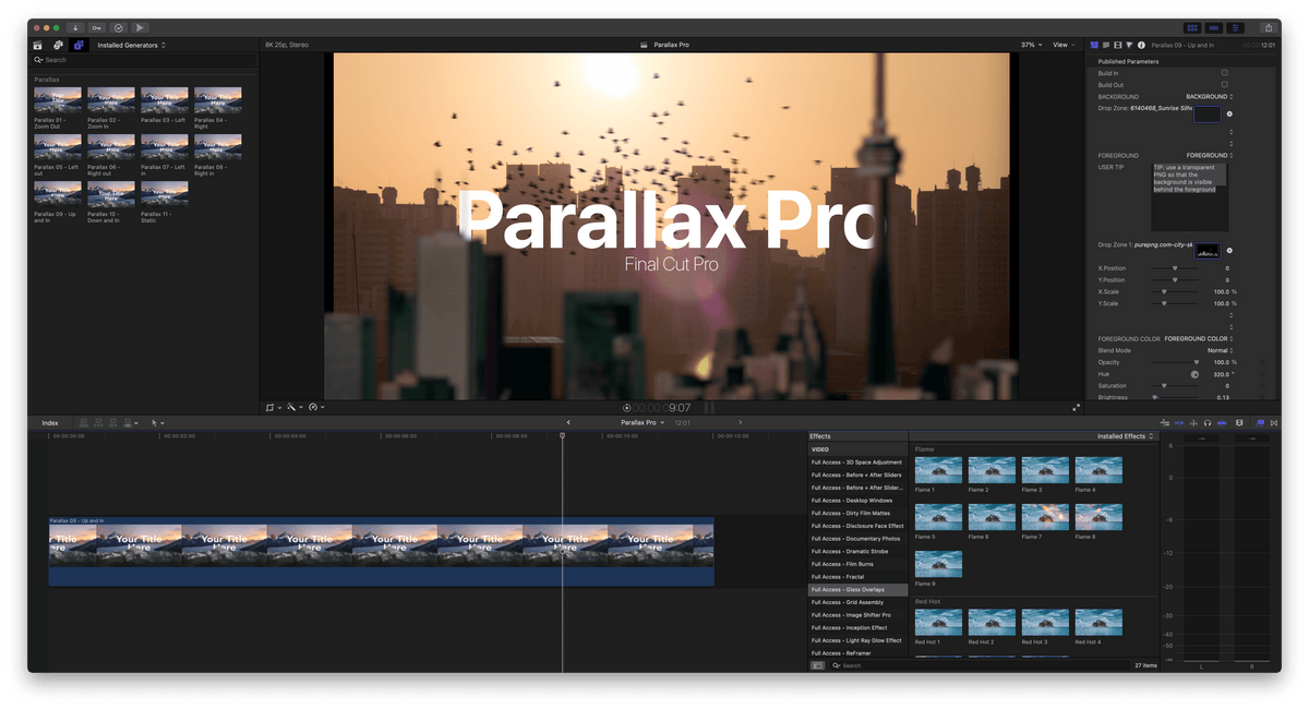 Parallax Pro for Final Cut Pro – FCPX Full Access